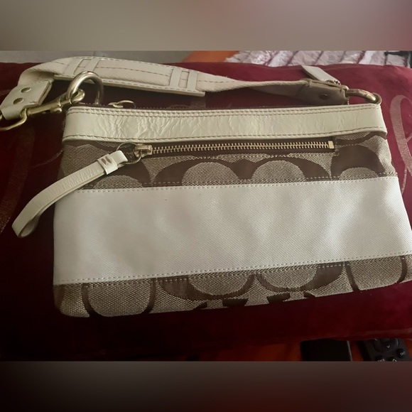 Bags | Coach Signature Striped Shoulder Bag | Poshmark